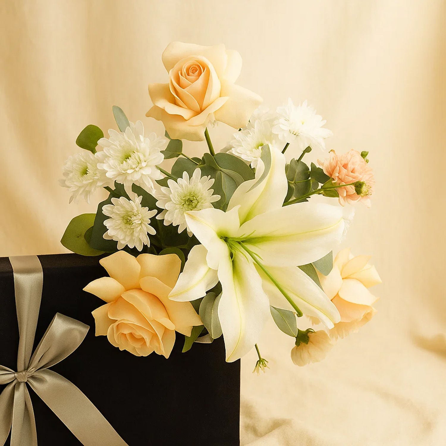 Buy AANI & DANI Chocolate With Lily n Roses Online in Saudi Arabia - FNP SA