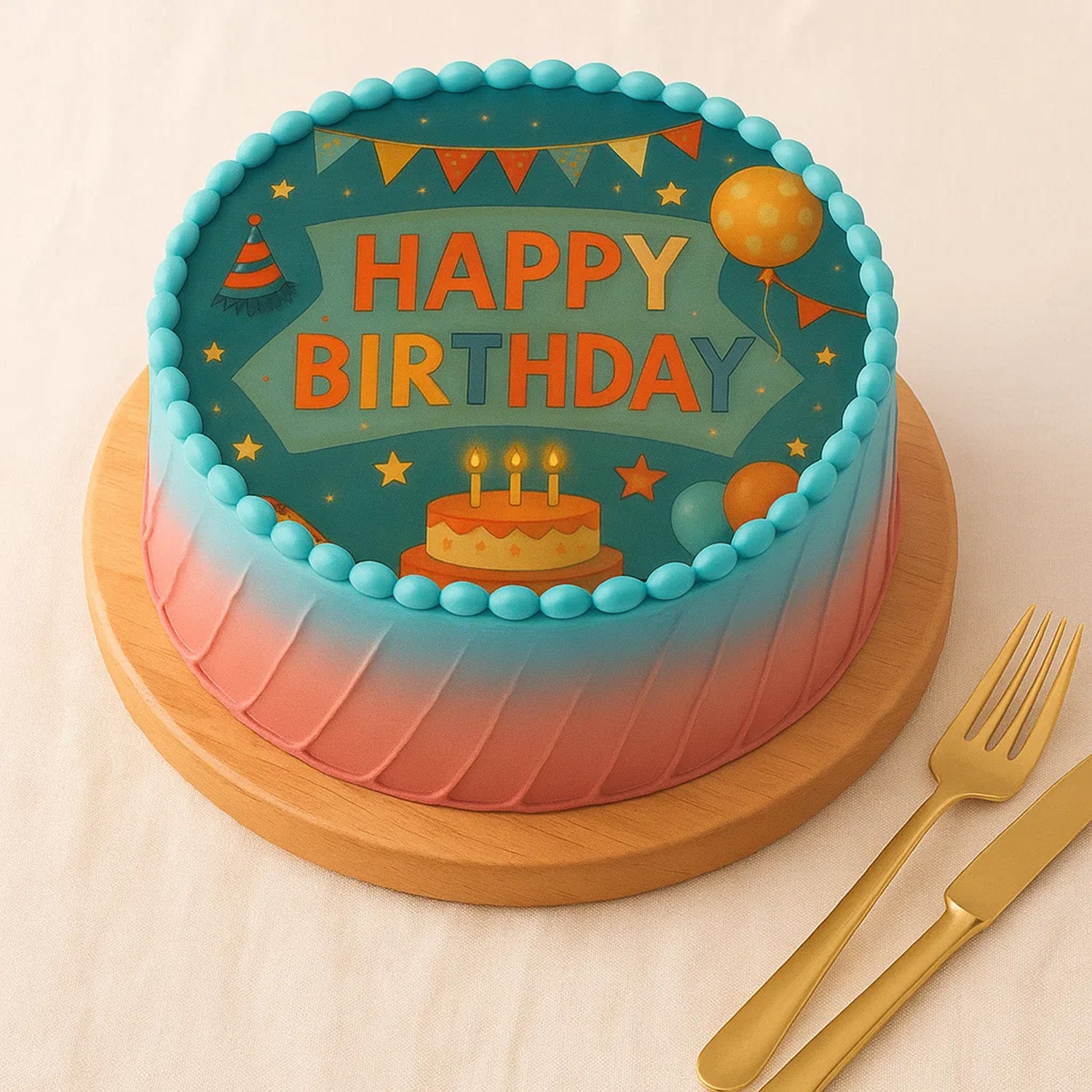 Buy Happy Birthday Festive Cake Online in Saudi Arabia - FNP SA