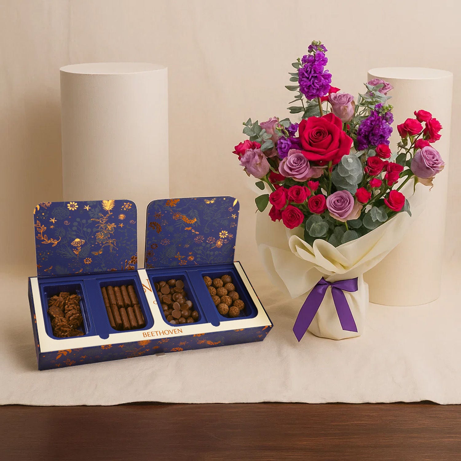 Buy MUNIKH Beethoven Chocolate Box n Flower Bouquet Online in Saudi ...