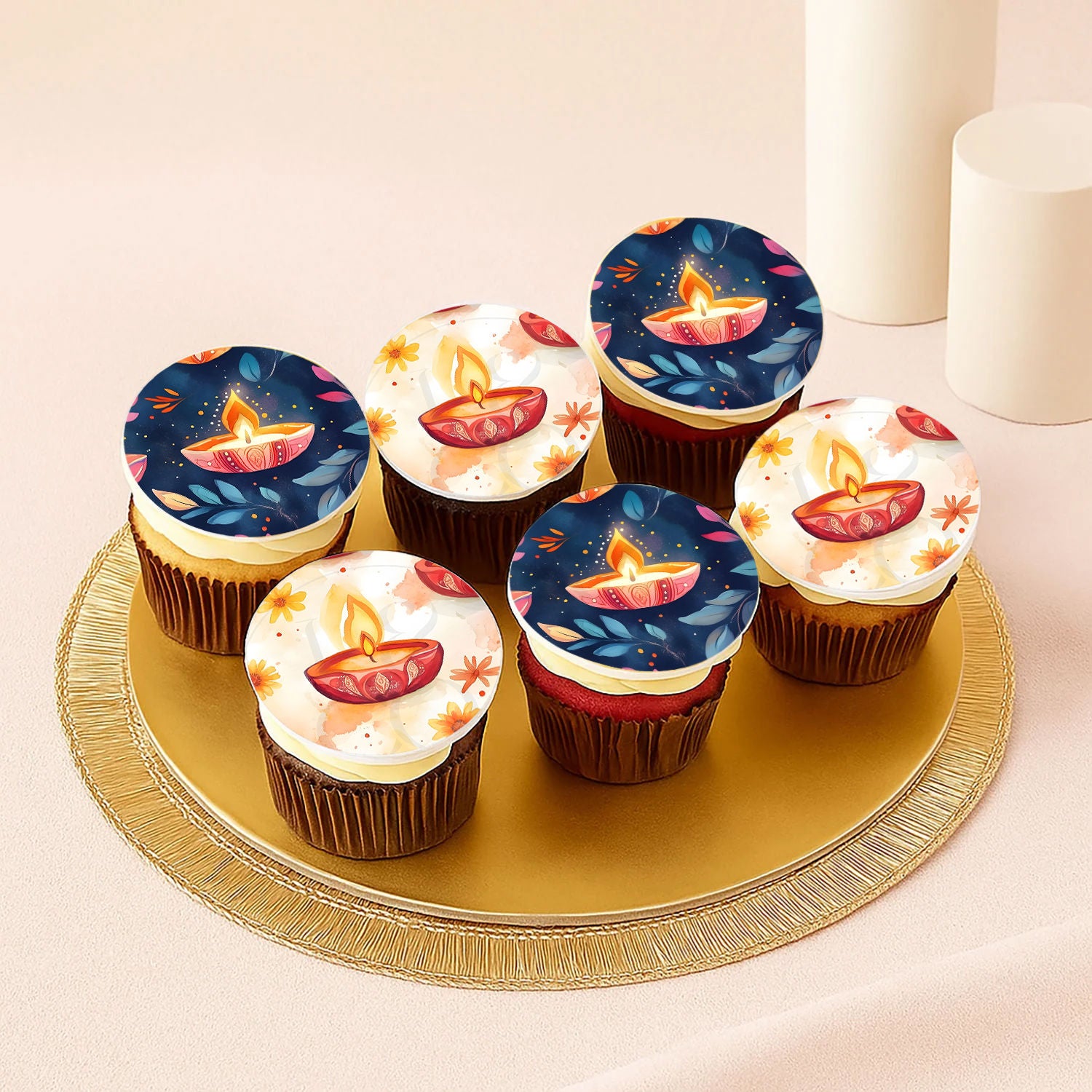 Buy Diwali Cupcakes 6 Pieces Online in Saudi Arabia - FNP SA
