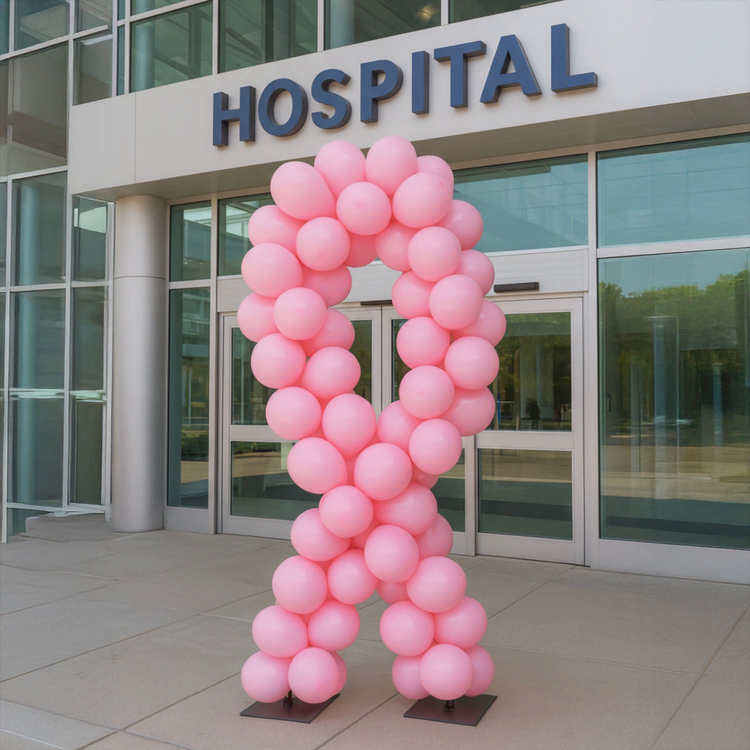 Buy Pink Ribbon Balloon Stand For Hospitals Online in Saudi Arabia - FNP SA